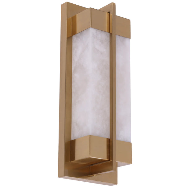 CLA PUENTE: Interior Rectangular Marble with Brass Highlight Wall Ligh ...